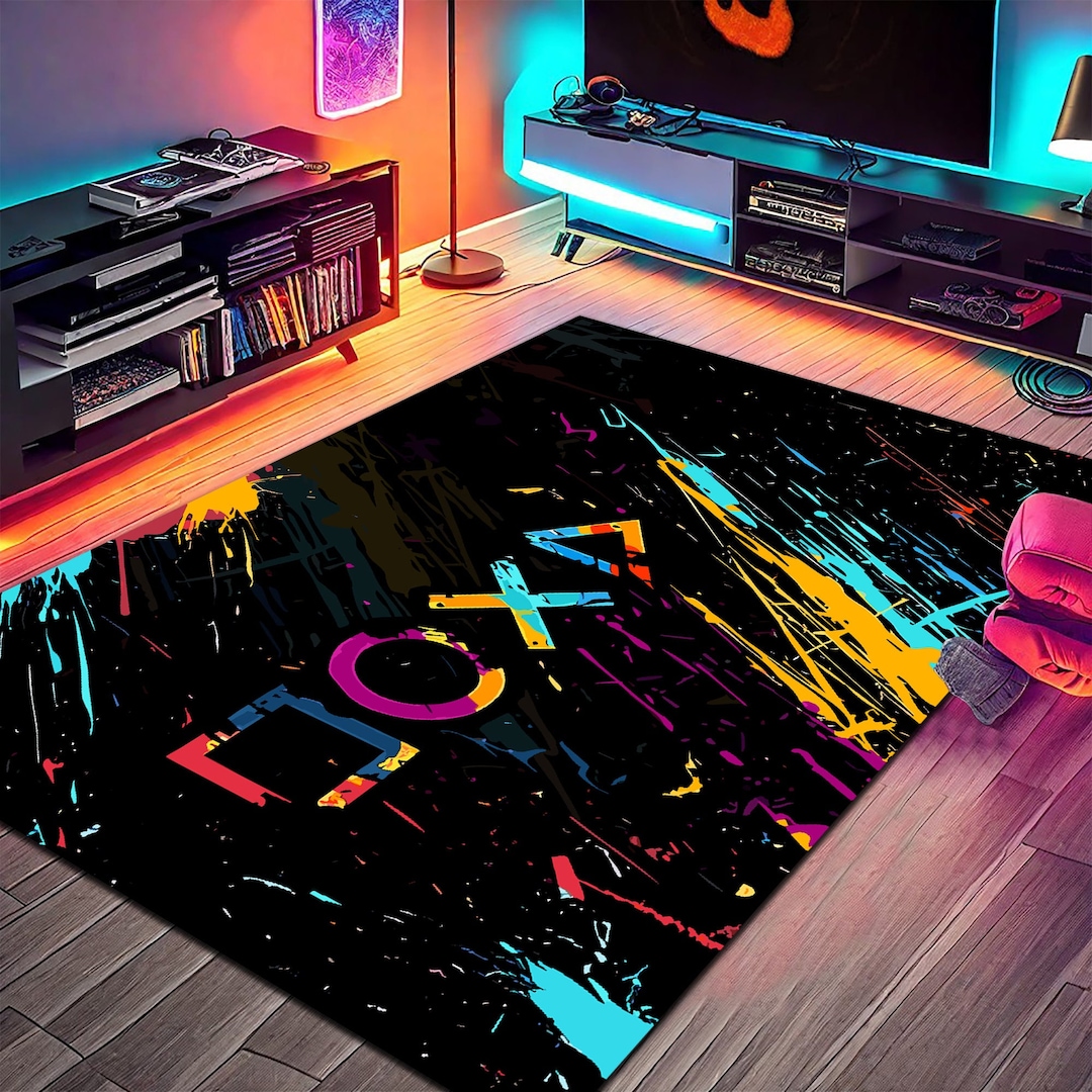 Game Button Rug,gamer Rug,game Room Rug,play Decor,area Rug,popular Rug ...