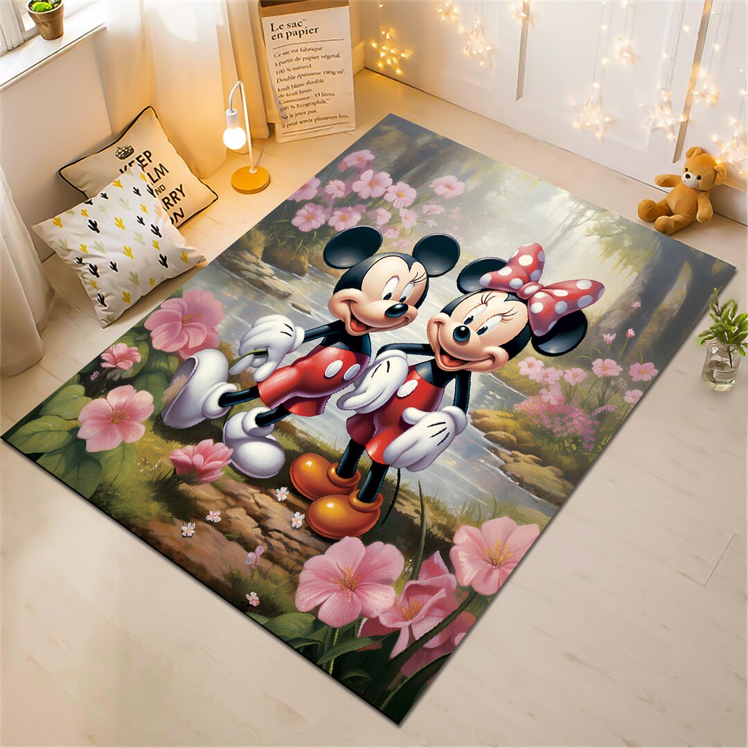 Mickey Mouse Rug, Minnie Mouse Rug, Kids Rug, Minimalist Rug, Custom ...