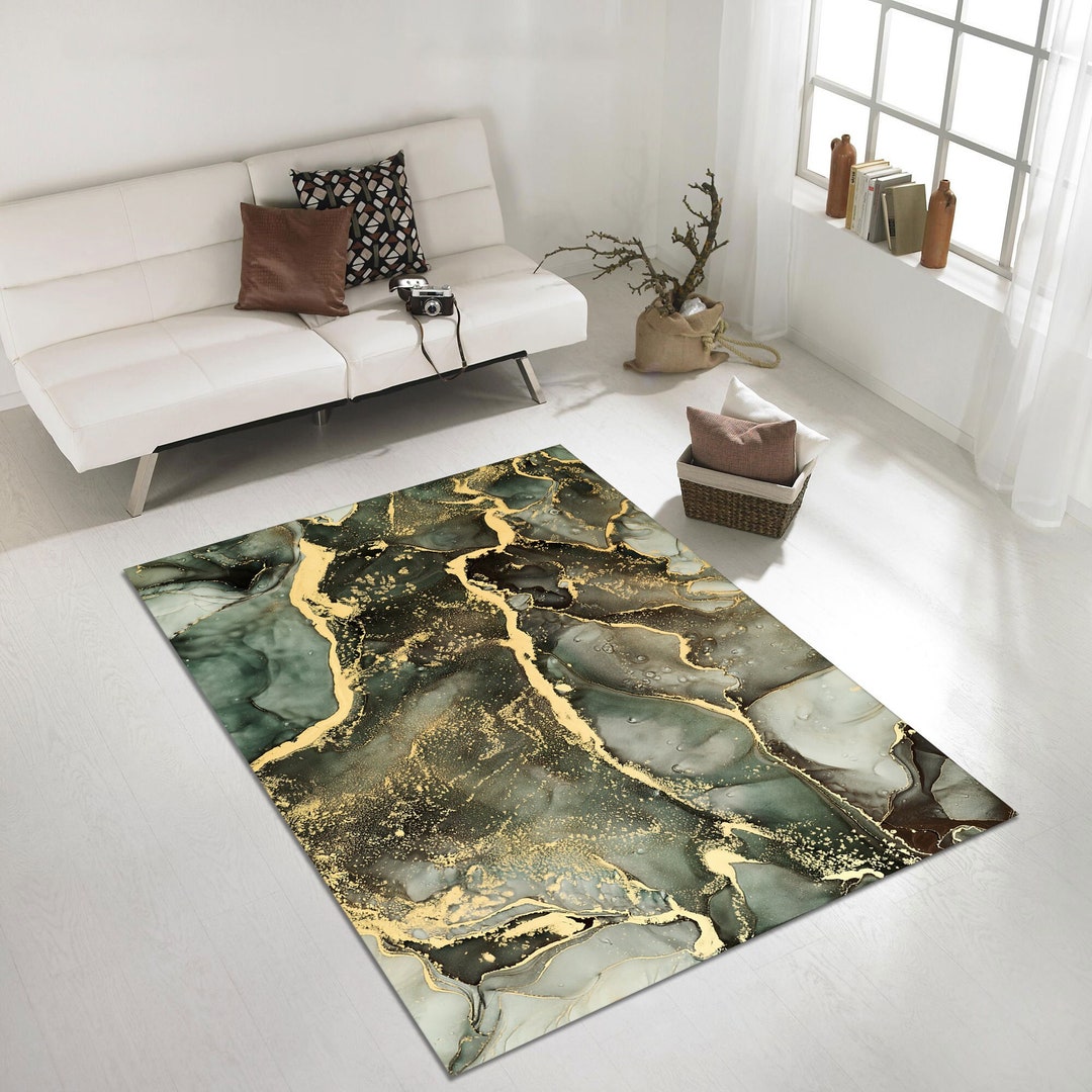 Green Marble Rug,marble Rug, Abstract Rug, Living Room Rug,modern Rug ...