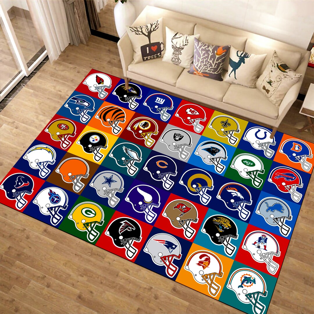 American Football Rug,football Helmet Rug,sports Rug,area Rug,gift for ...