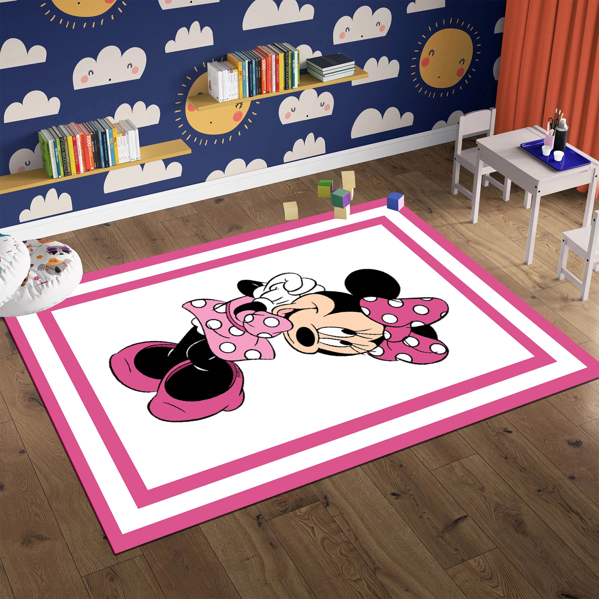 Minnie Mouse Rugnursery Rug Kids Rug Minimalist Rug Custom - Etsy