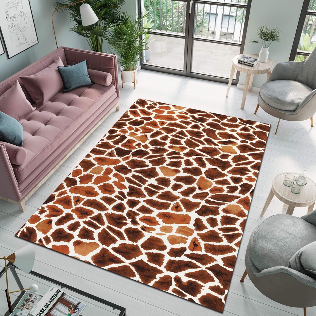 Giraffe Pattern Rug, Animal Pattern Rug, Home Decor, Area Rug,living ...