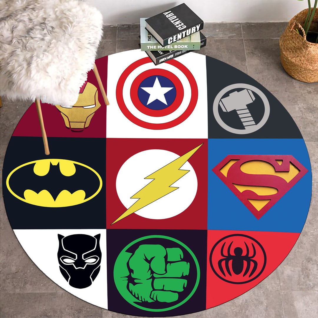 Spiderman,iron Man,captain America,iron Man,marvel Round Rug,fantastic ...