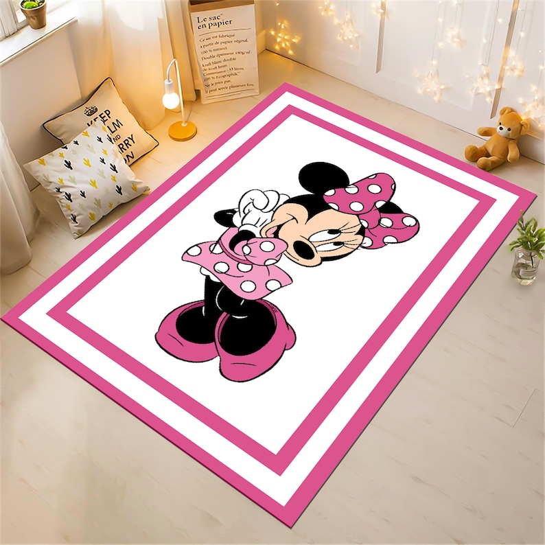 Minnie Mouse Rugnursery Rug Kids Rug Minimalist Rug Custom - Etsy