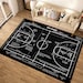 Basketball Court Rug, Basketball Rug, Sports Rug, NBA Rug, Minimalist ...