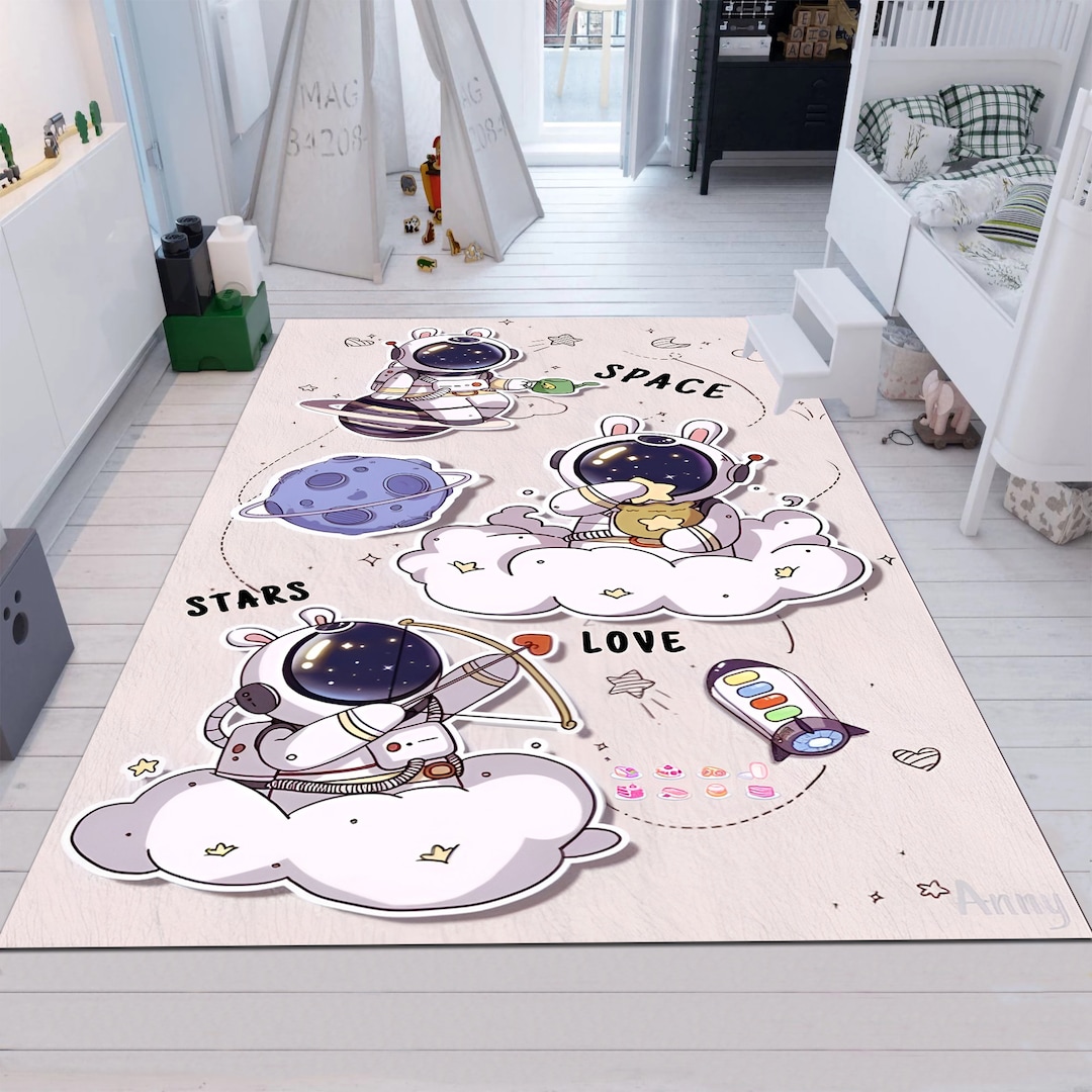 Astronaut Rug, Space Rug, Nursery Rug, Kids Rug, Custom Rug, Popular ...
