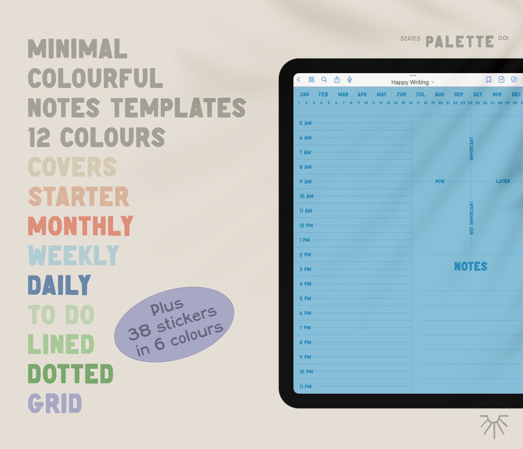 Digital Paper Templates for Note Taking Lined, Dot, Grid Paper Digital ...