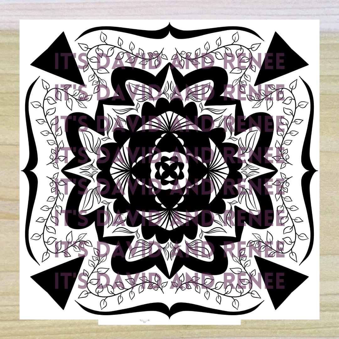 Leaf and Vine Mandala Radial Design PNG Digital File // Art Pattern ...