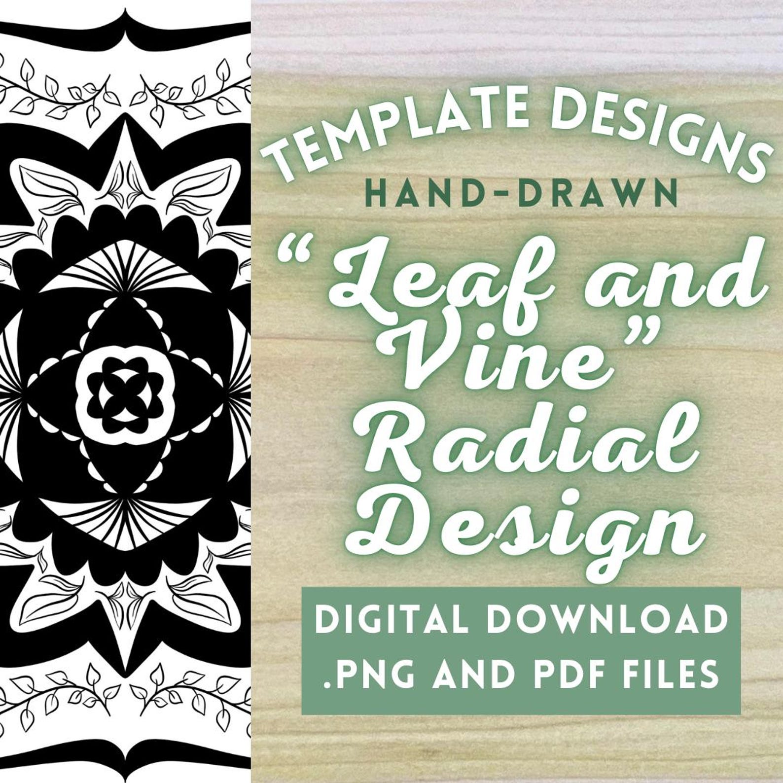 Leaf and Vine Mandala Radial Design PNG Digital File // Art Pattern ...