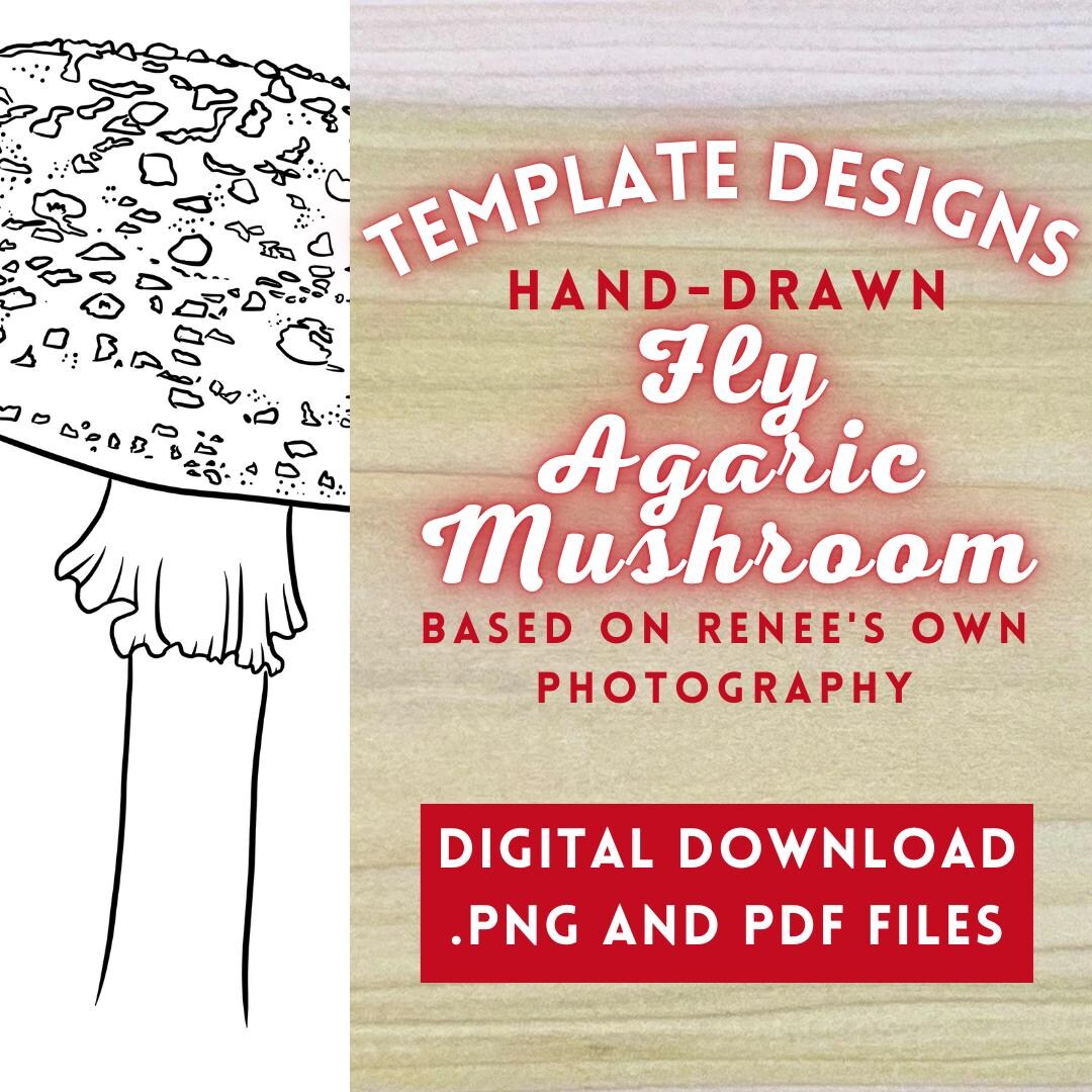 Fly Agaric Mushroom Fungus PNG Digital File // Art Pattern, Pyrography ...