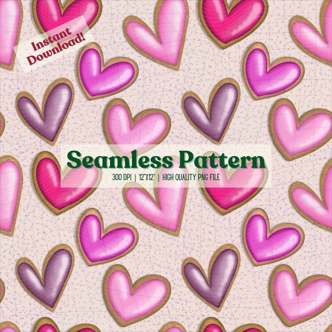 Sugar Cookies Valentines Day Seamless Repeating Pattern 300 DPI PNG ...