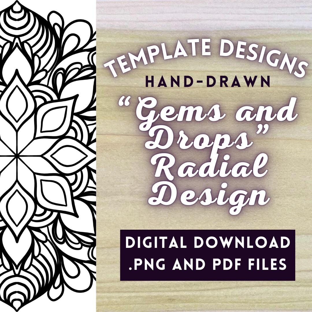 Gems and Drops Mandala Radial Design PNG Digital File // Art Pattern ...