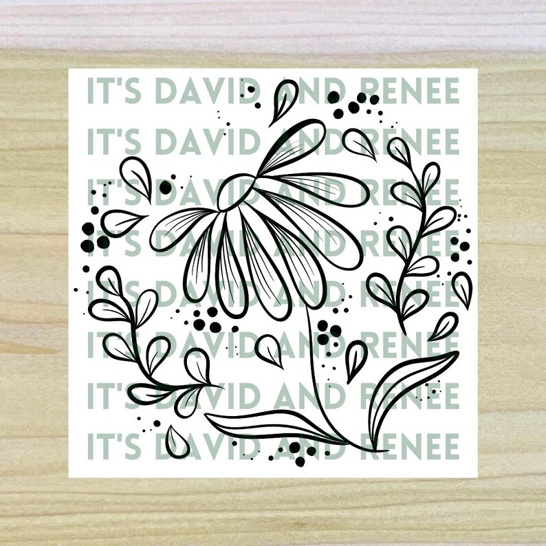 Modern Folk Art Daisy PNG Digital File // Art Pattern, Pyrography ...
