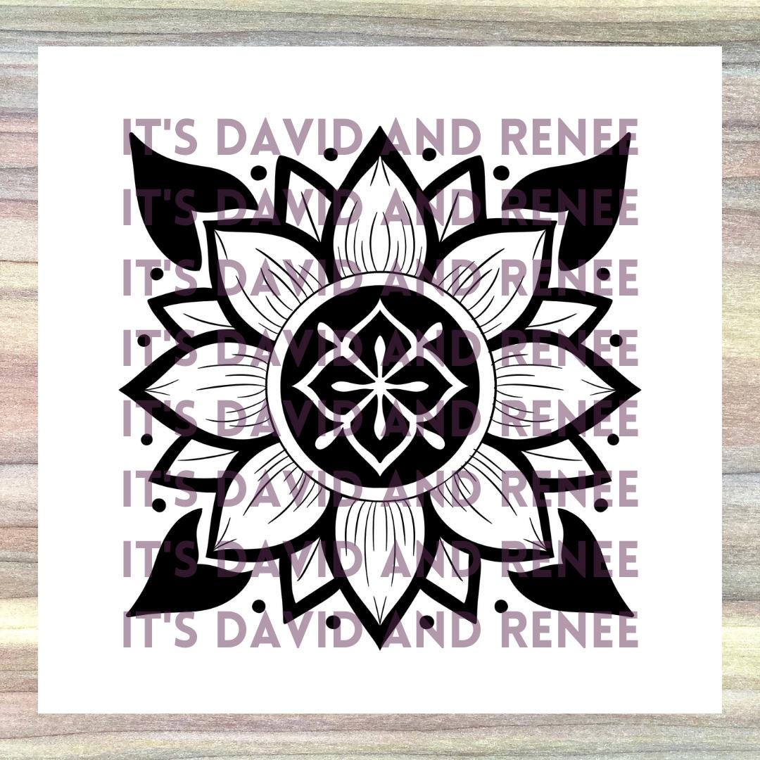 Folk Sunflower PNG Digital File // Art Patterns, Pyrography Templates ...