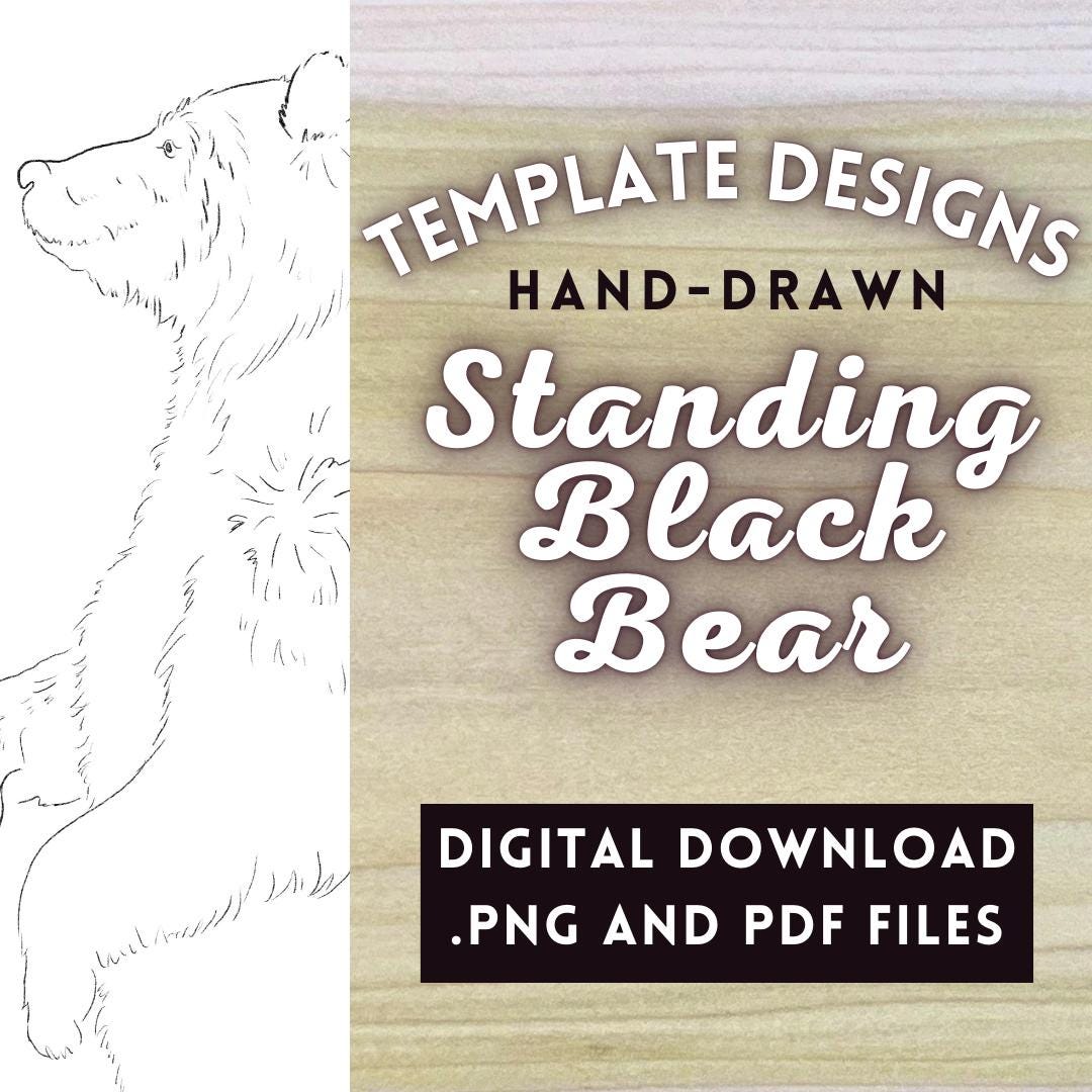Standing Black Bear Wildlife PNG Digital File // Art Pattern ...