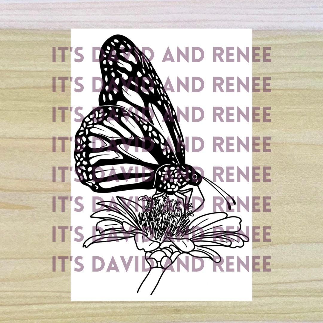 Monarch Butterfly on Zinnia Flower PNG Digital File // Art Pattern ...