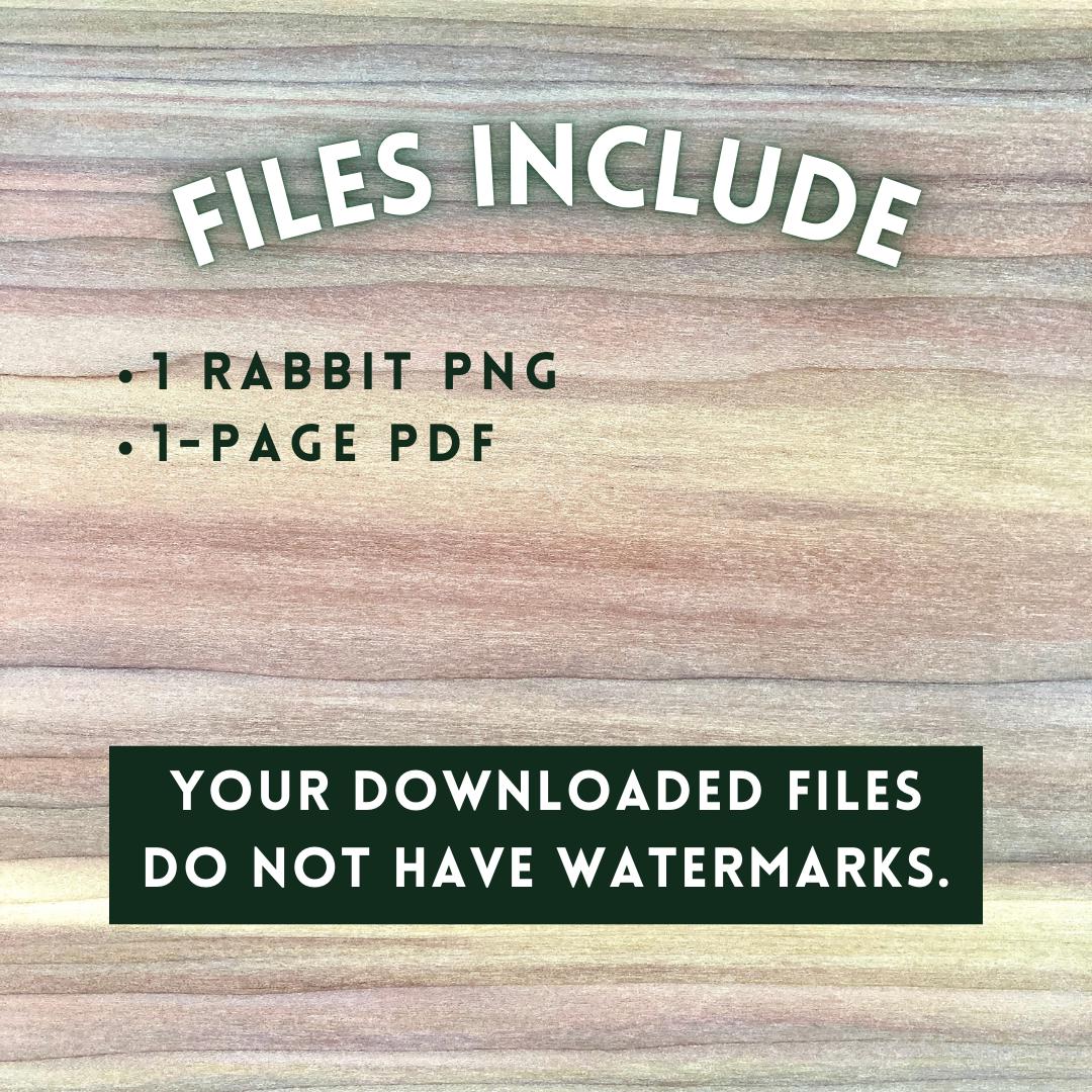 Folky Rabbit PNG Digital File // Art Patterns, Pyrography Templates ...