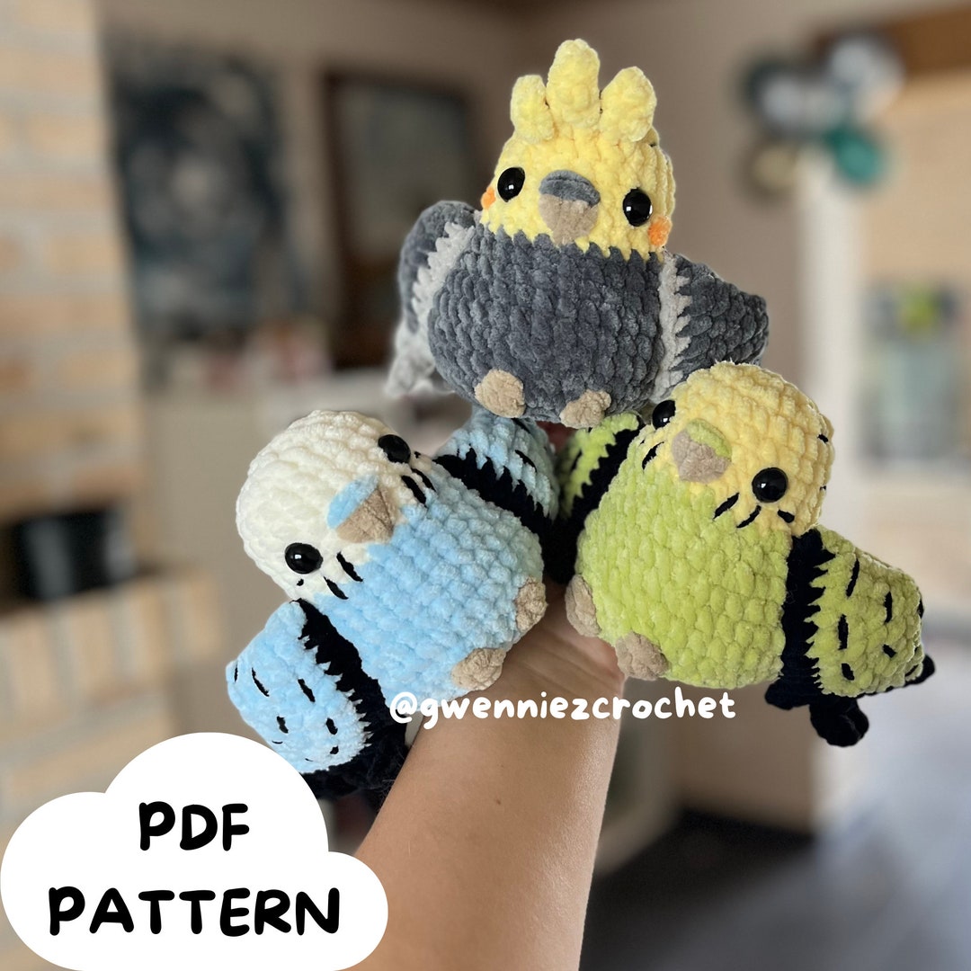 Budgies & Cockatiel Crochet PDF Pattern BUNDLE Low Sew - Etsy