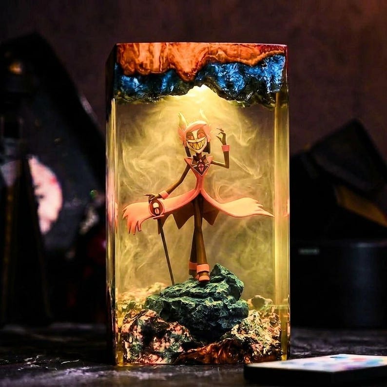Alastor Hazbin Hotel Resin Lamp, Radio Demon Figure Display, Gothic ...