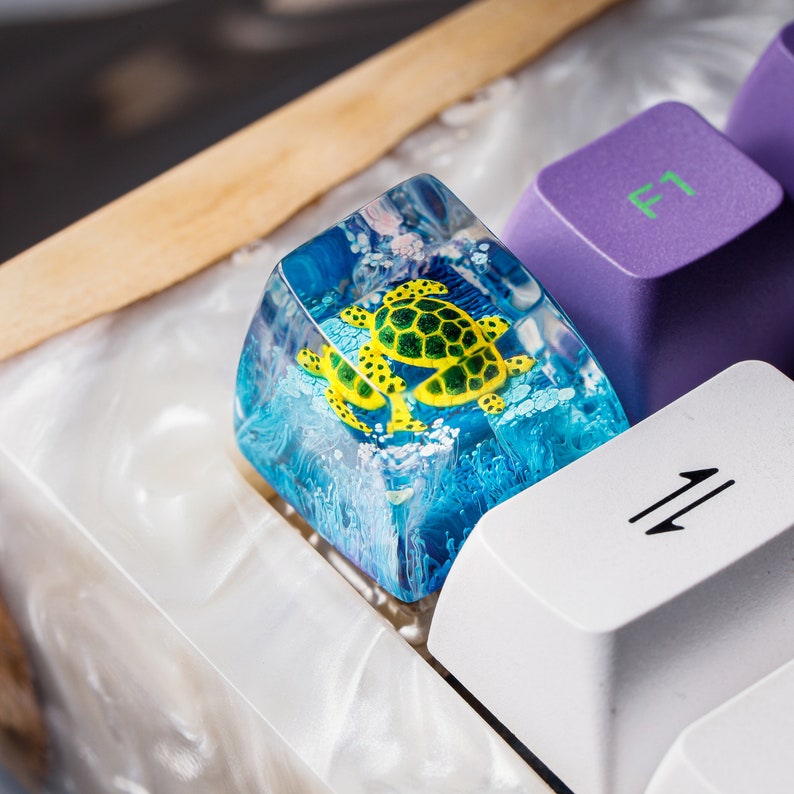 Turtle Keycap, Blue Ocean Keycap, SA Profile Keycap, Aquatic Creature ...