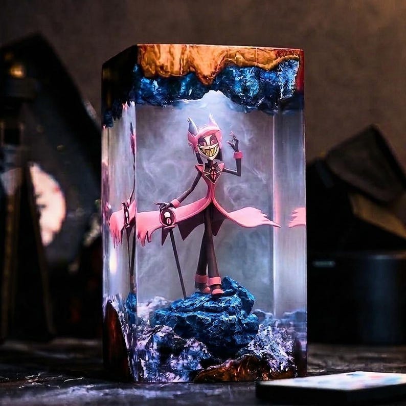 Alastor Hazbin Hotel Resin Lamp, Radio Demon Figure Display, Gothic ...
