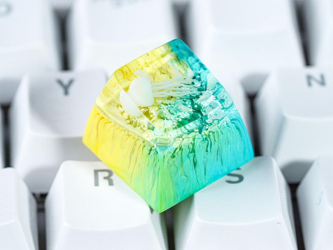 Jellyfish Ocean Keycap, Artisan Keycap, Coral Resin Artisan Keycap for ...