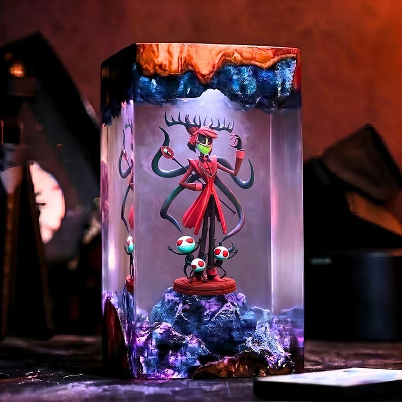 Alastor Hazbin Hotel Resin Lamp, Radio Demon Figure Display, Gothic ...