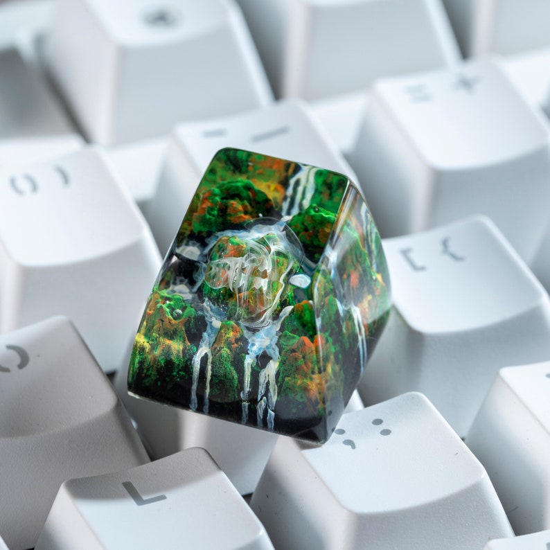 Flame Mountain Keycap, Nature Keycap for RGB Keyboard, Artisan Keycap ...