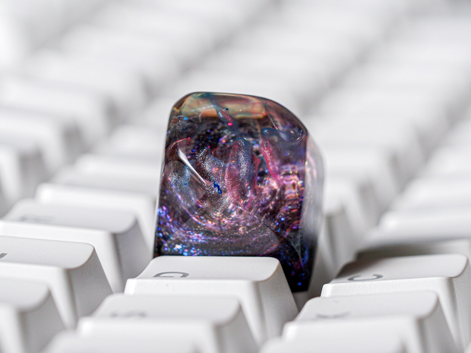 Galaxy Pentagon Keycap, Artisan Keycap, Universe Keycap, Keycap for MX ...