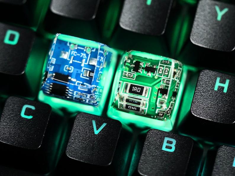 Circuit Board Chip Keycap, Artisan Keycap, Keycap Set for MX Cherry ...