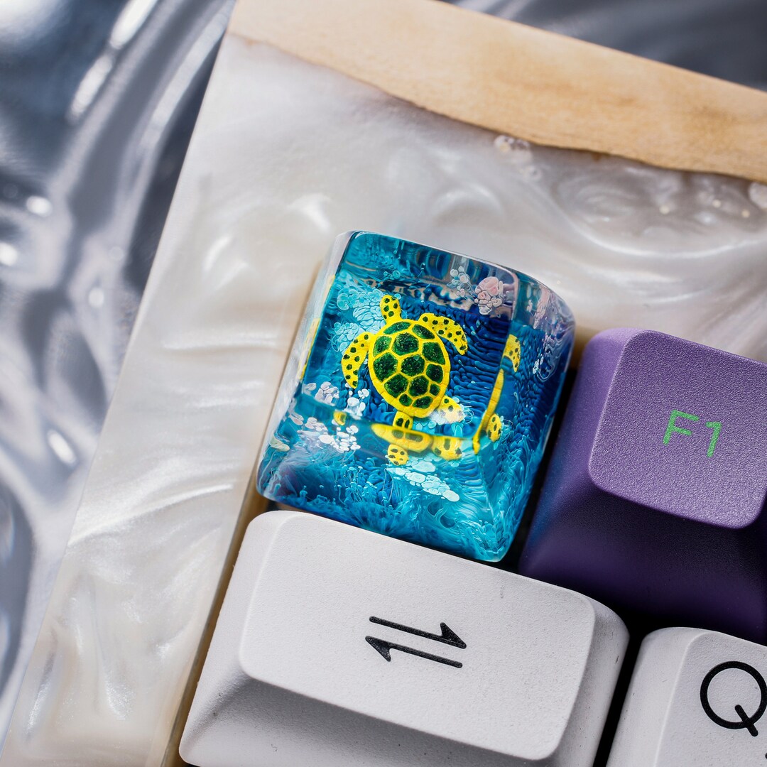 Turtle Keycap, Blue Ocean Keycap, SA Profile Keycap, Aquatic Creature ...
