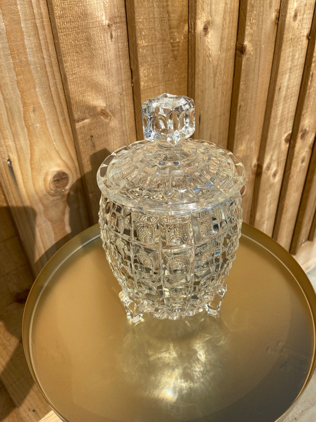 Vintage Art Deco Czech Feigl Libochovice Glass Biscuit Barrel Lidded ...