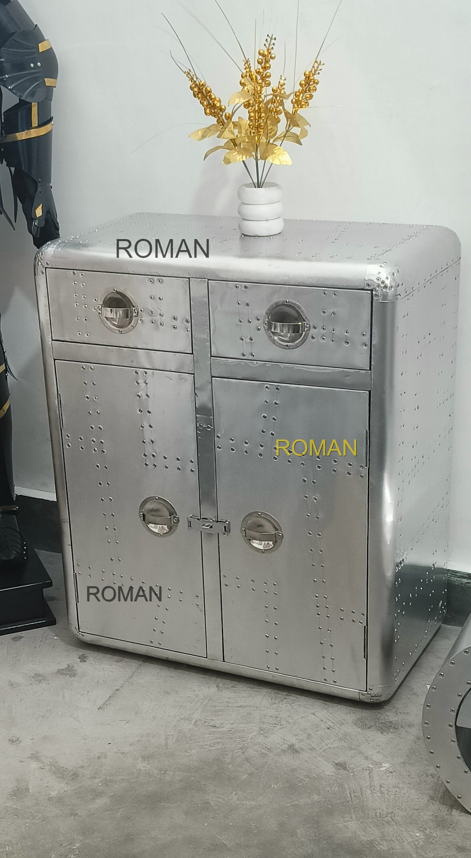 Aviator Sideboard Two Door & Two Drawer Aluminium, Aviator Furniture ...