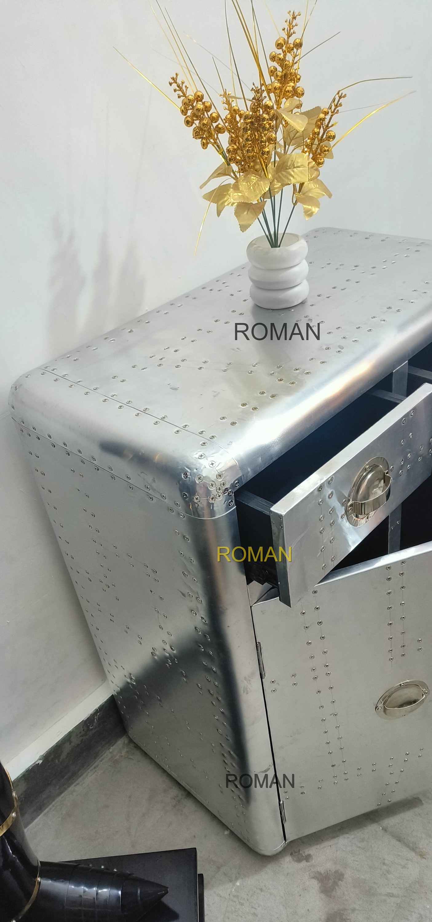 Aviator Sideboard Two Door & Two Drawer Aluminium, Aviator Furniture ...