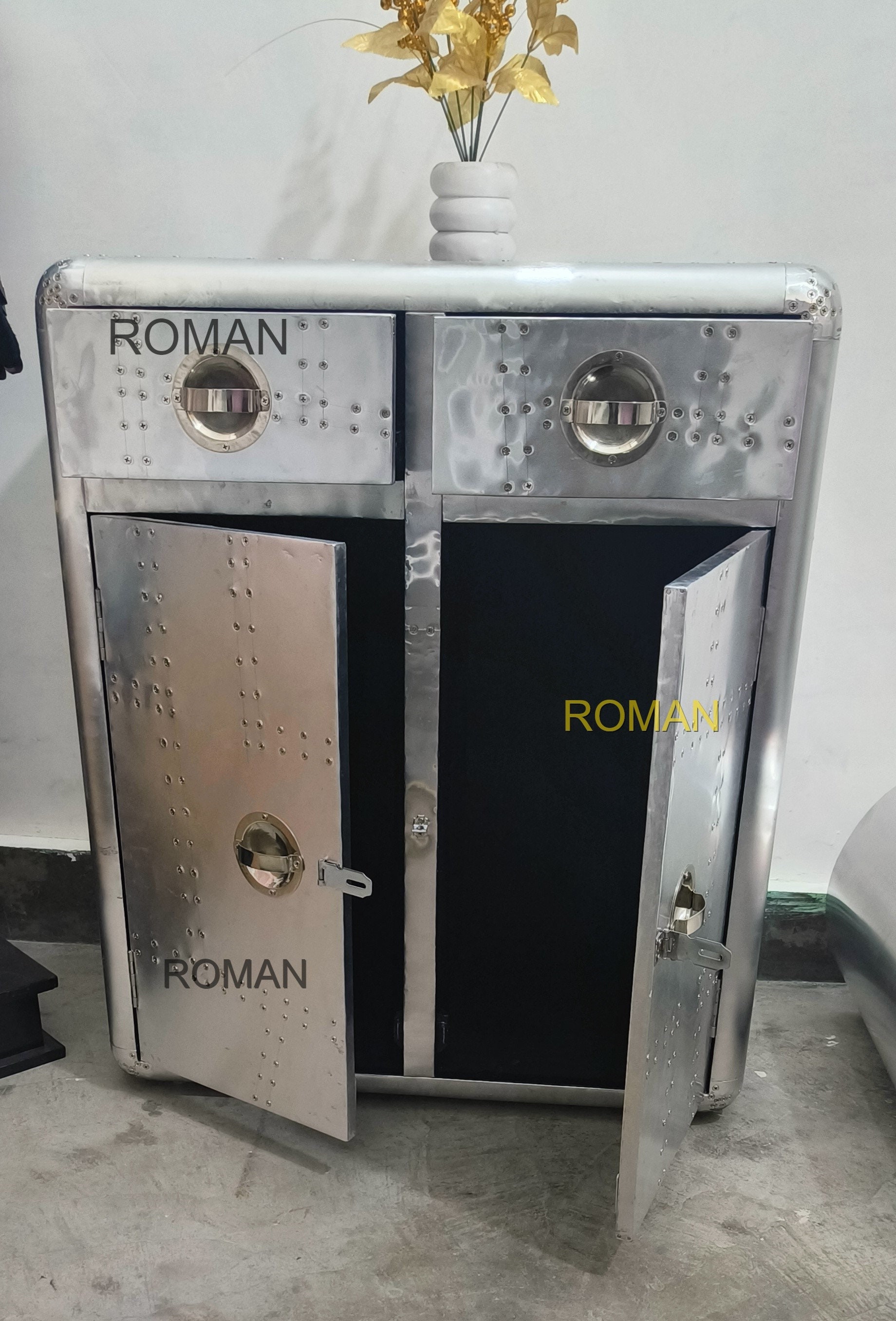 Aviator Sideboard Two Door & Two Drawer Aluminium, Aviator Furniture ...