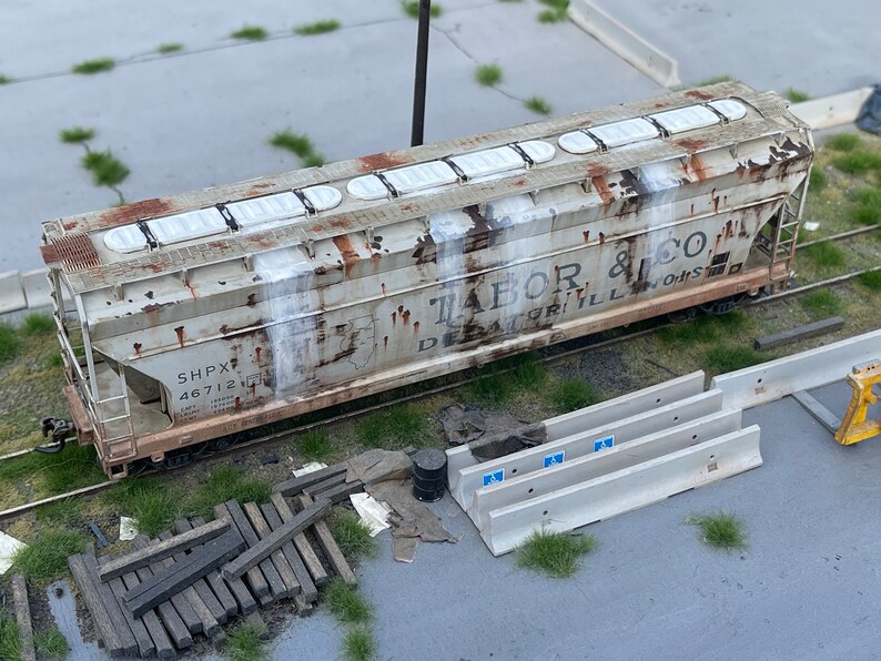 HO Scale Weathered Atlas Tabor & Co ACF 4650 Covered Hopper - Etsy