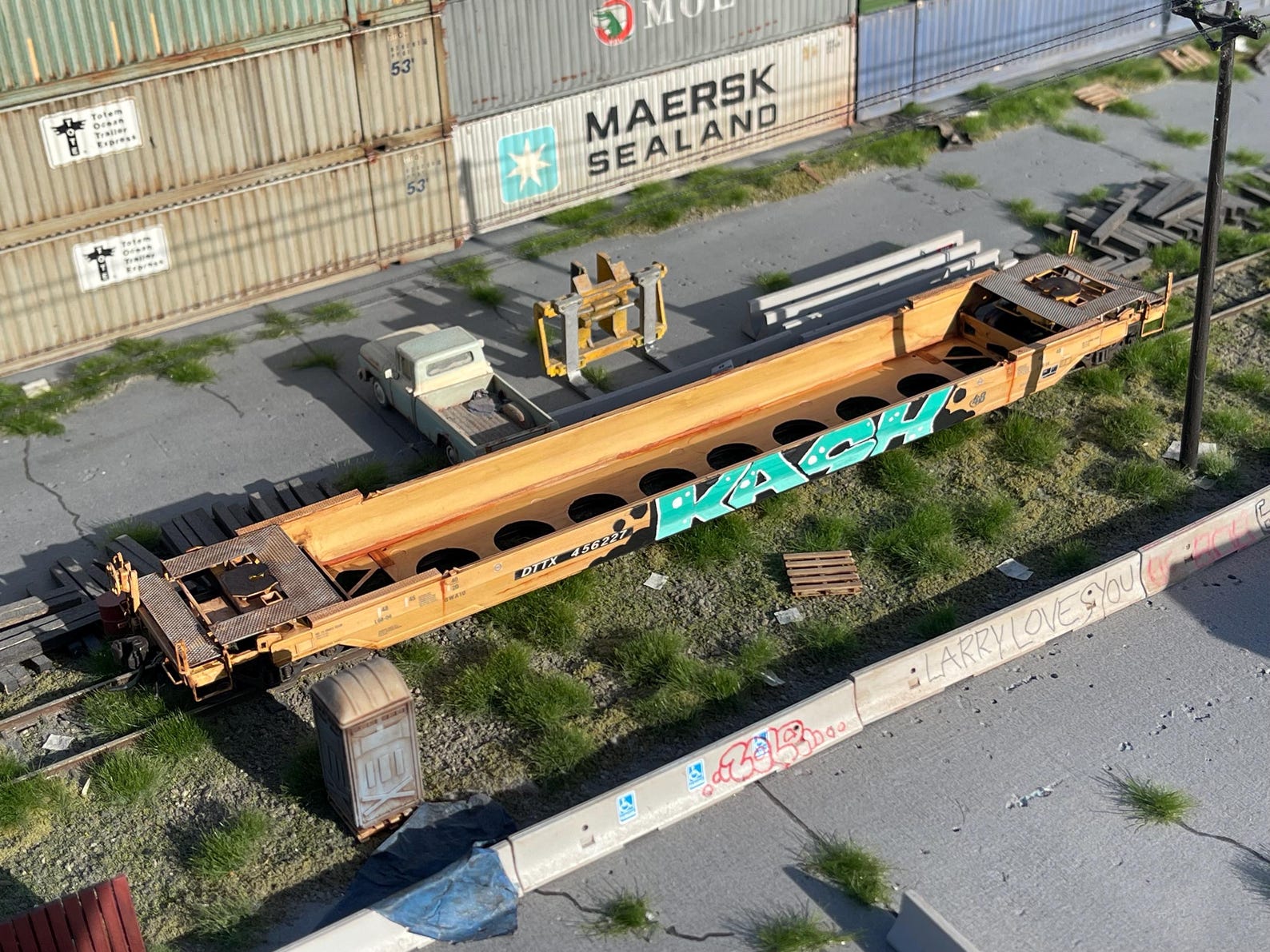 HO Scale Weathered Atlas TTX 48’ Stack Car With Containers - Etsy