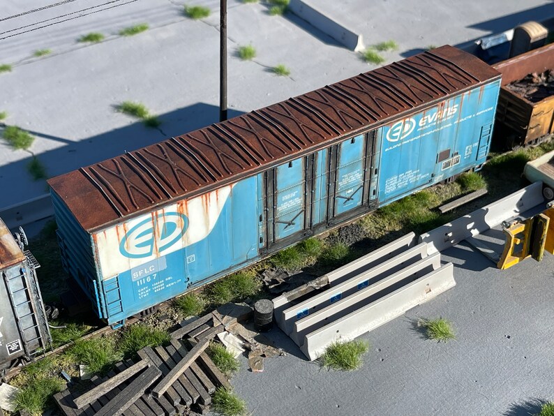 HO Scale Weathered Atlas SFLC Evans Double Plug Door Box Car - Etsy