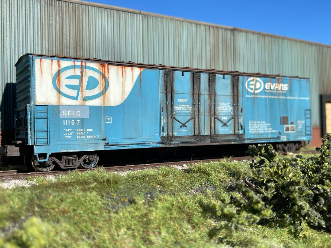 HO Scale Weathered Atlas SFLC Evans Double Plug Door Box Car - Etsy