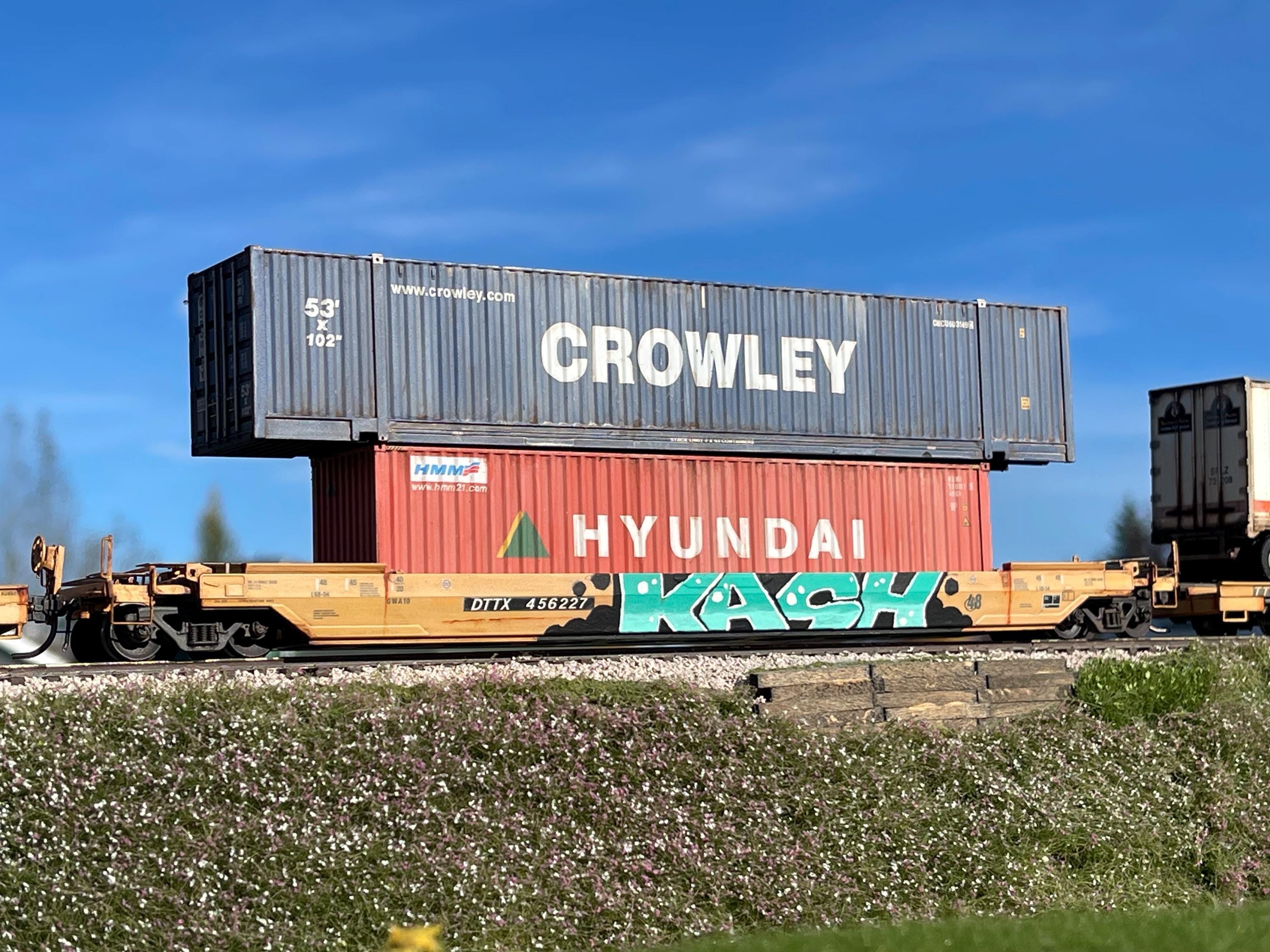HO Scale Weathered Atlas TTX 48’ Stack Car With Containers - Etsy