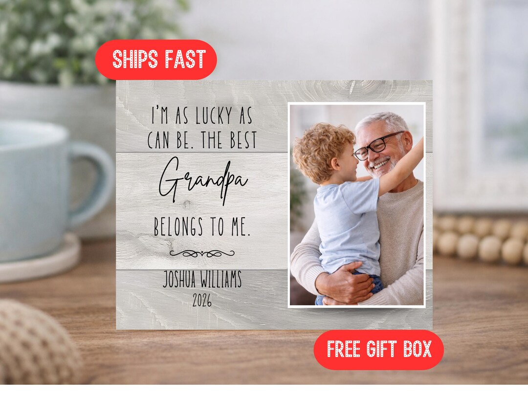 Grandpa Gift, Personalized Grandpa Picture Frame, Custom Fathers Day ...