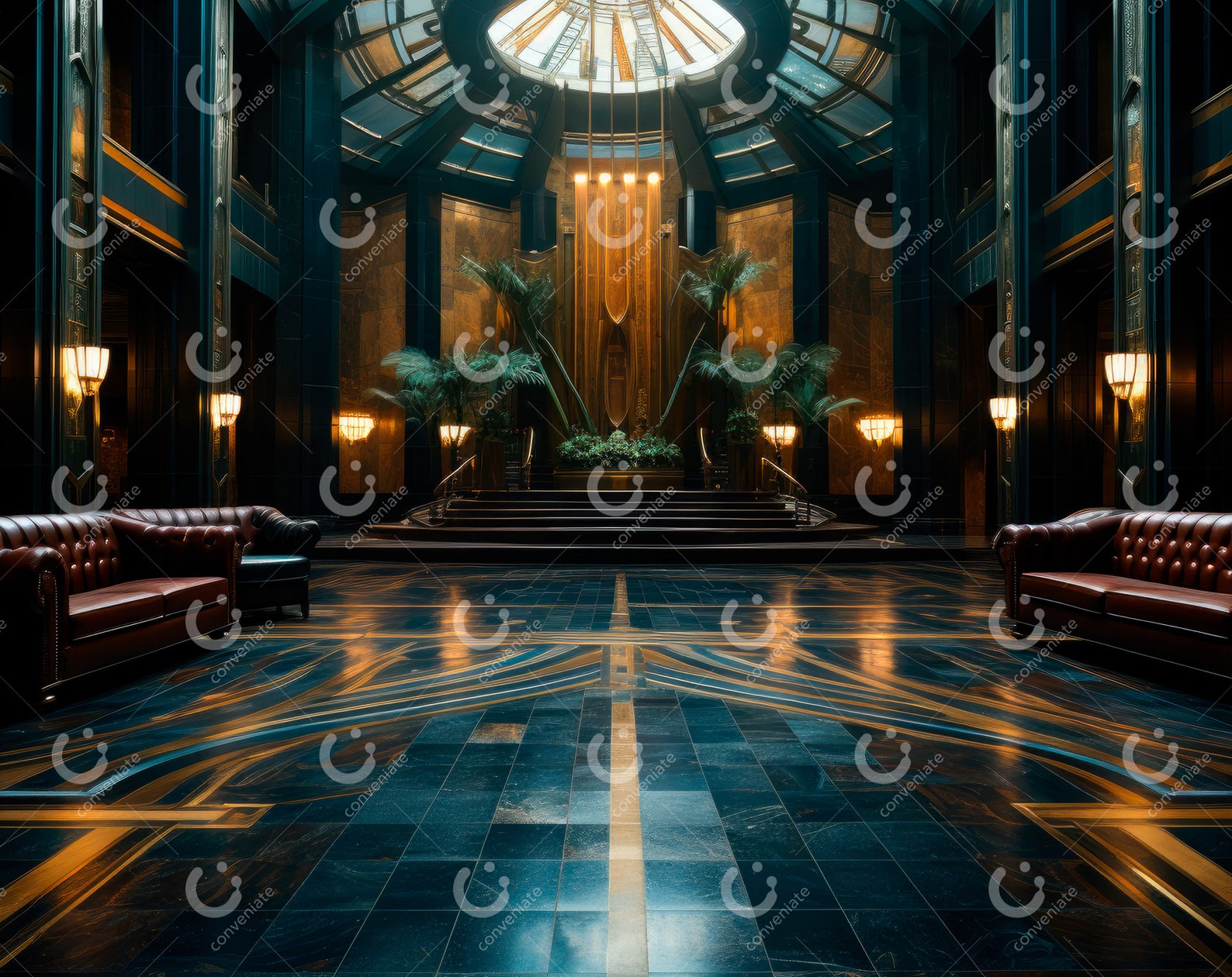 Art Deco Hotel Lobby Backdrops: Vintage Photography (PNG Digital ...