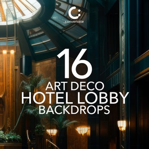 Art Deco Hotel Lobby Backdrops: Vintage Photography (PNG Digital ...