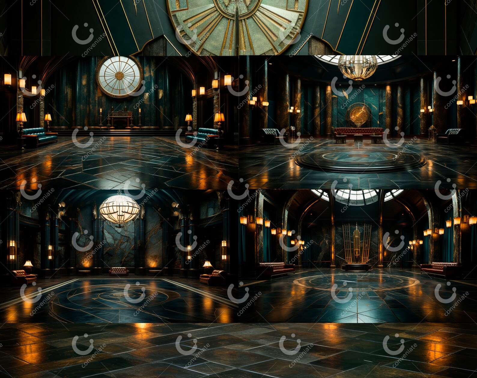 Art Deco Hotel Lobby Backdrops: Vintage Photography (PNG Digital ...