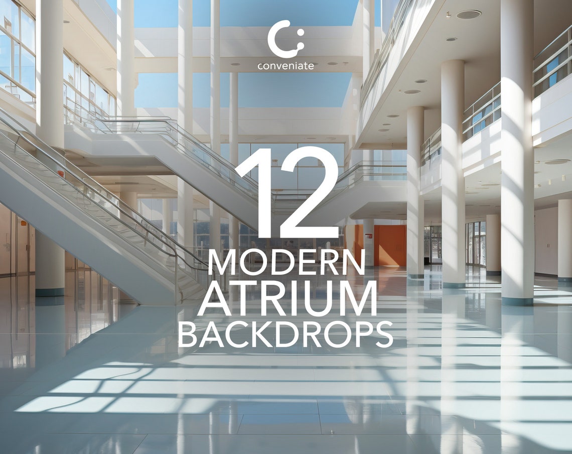 Modern Atrium Photography Backdrop: Office Lobby Digital Image ...
