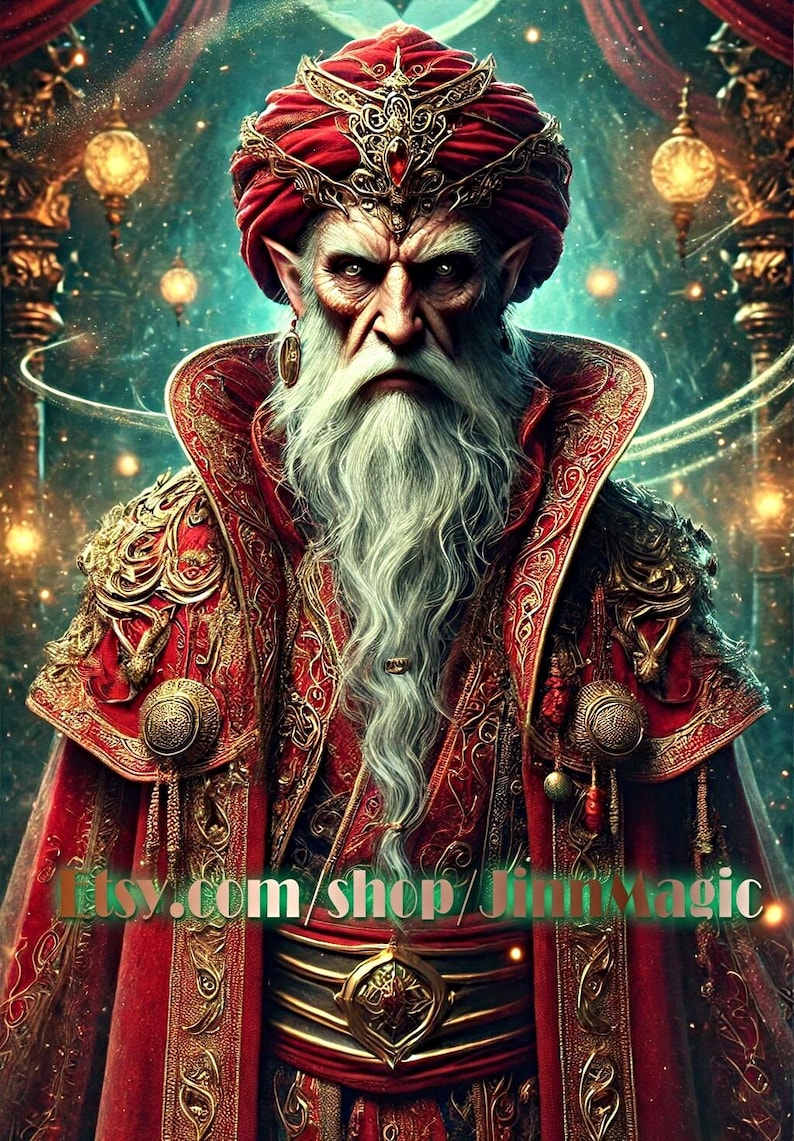 King Ahmar, the Red Jinn King Amulet, Witchcraft Shield, Victory in ...