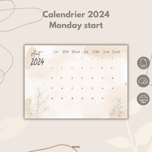 Elegant and Minimalist 2024 Calendar - Etsy