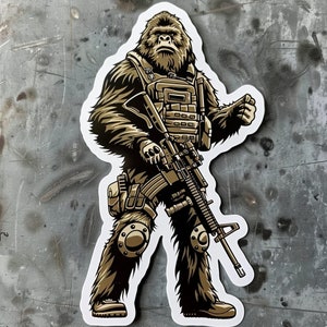 Tactical Bigfoot Warrior Sticker Mythical Commando Decal - Etsy