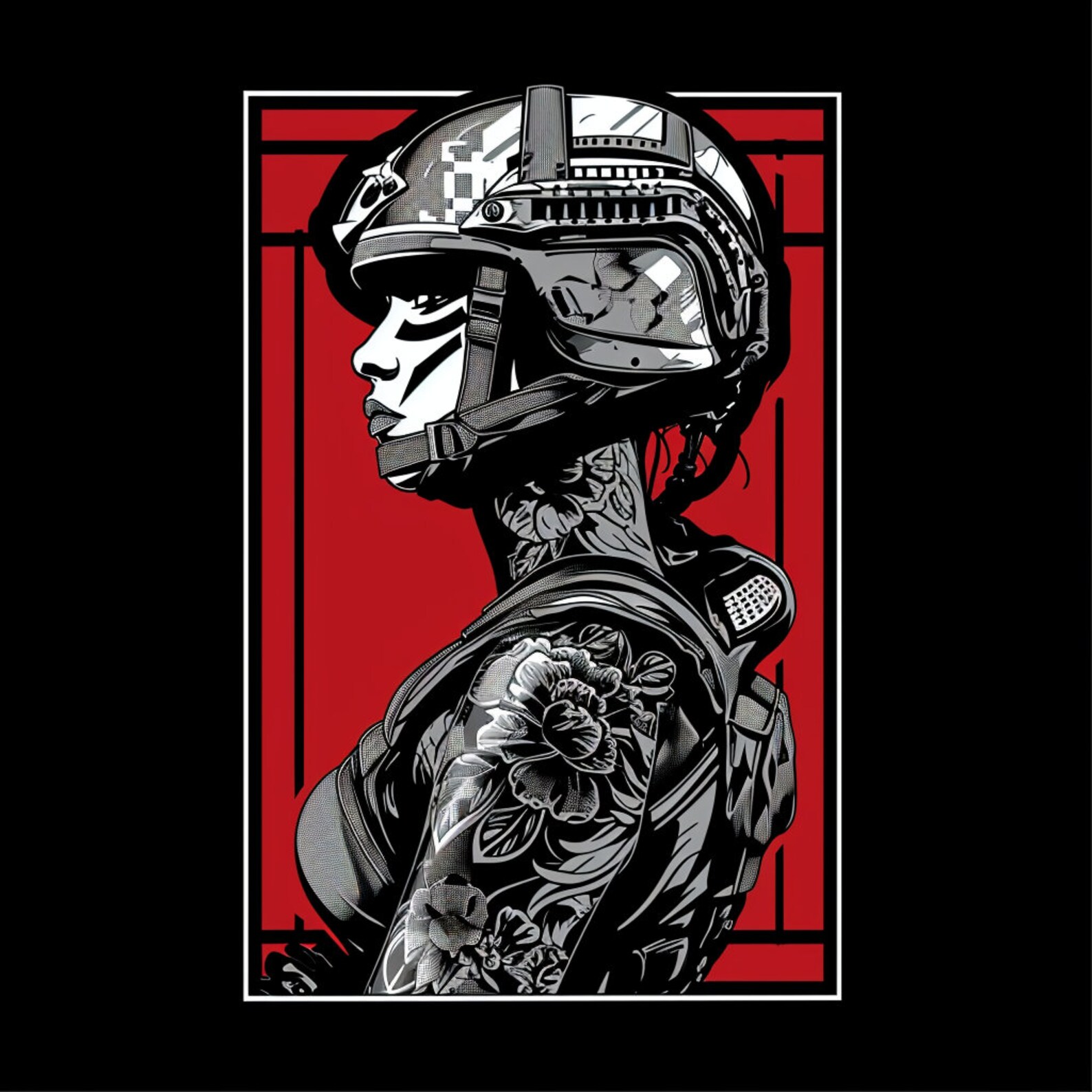 Empowered Warrior: Female Soldier Vinyl Sticker – Patriotic ...