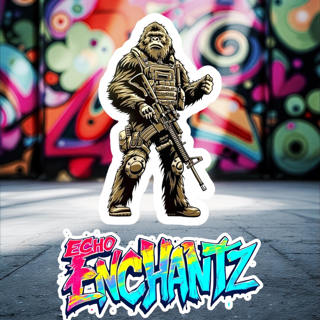 Tactical Bigfoot Warrior Sticker - Mythical Commando Decal - Etsy